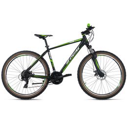 KS-Cycling Mountainbike KS CYCLING "Hardtail 27,5'' Morzine schwarz-gr&uuml;n 21 G&auml;nge" Gr. 48, schwarz, gr&uuml;n, schwarz, Fahrr&auml;der, Herren, 48cm, 27,5 Zoll (69,85cm) hinten: 27,5 Zoll (69,85cm)