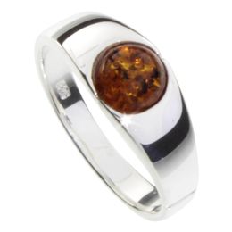 OSTSEE-SCHMUCK Damen Fingerring "- Sina - Silber 925/000 - Bernstein", 54, silber, Fingerringe