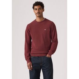 Levi's LEVI'S Herren Rundhalspullover "LIGHTWEIGHT HM SWEATER"oxblood rot pique, Gr. S, Strick, Obermaterial: 100% Baumwolle, Pullover, Feingerippte
