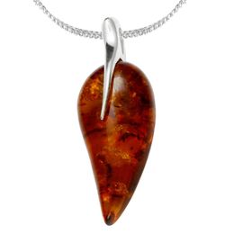OSTSEE-SCHMUCK Damen Kette mit Anh&auml;nger "- Lotti - Silber 925/000 - Bernstein", 42, Silber 925 (Sterlingsilber), silber, Silber 925 (Sterlingsilber),