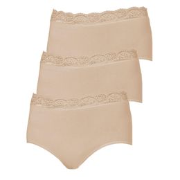 Nina von C. Damen Taillenslip "3er Pack Damen Taillenslip Slipboutique", Gr. 44, beige, Obermaterial: 93% Baumwolle CO. 7% Elasthan EL., Unterhosen