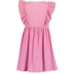 Blue Seven M&auml;dchen Jerseykleid, pink, Gr. 104, unifarben, Jersey, Obermaterial: 100% Baumwolle, Kleider, mit toller Lochspitze