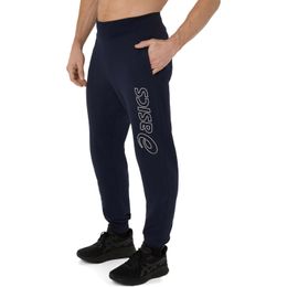 asics Herren Laufhose "asics LOGO SWEATPANT"midnight, birch, Gr. XXL, Obermaterial: 73% Baumwolle, 27% Polyester, Hosen