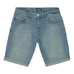 Jeansshorts Cars Jeans "CALIFORNIA Den", Herren, Gr. L, N-Gr, blau (stone used), Web, Obermaterial: 79% Baumwolle, 20% Polyester, 1% Elasthan, Abriebeffekte, regular fit, Jeans Jeansshorts