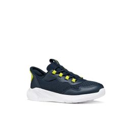 Geox M&auml;dchen Keilsneaker "J SPRINTYE FAST IN B", Gr. 36dunkelblau, gr&uuml;n, Mesh, Synthetik, Textil, Mesh, kontrastfarbene Details, Basic, Schuhe,