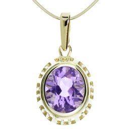OSTSEE-SCHMUCK Damen Kette und Anh&auml;nger Set "- Erna - Gold 333/000 - Amethyst", 45, gold, Gelbgold 333, Schmuck_Sets