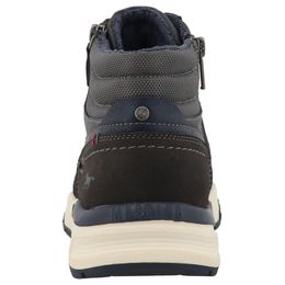 Mustang Shoes Herren Sneaker "Mart", Gr. 45, grau, Lederimitat, Textil, Schuhe, High Top Sneaker, Schn&uuml;rboots mit Rei&szlig;verschluss