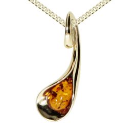 OSTSEE-SCHMUCK Damen Kette und Anh&auml;nger Set "- Jeanne - Gold 375/000 - Bernstein", 42, gold, Gelbgold 375, Schmuck_Sets