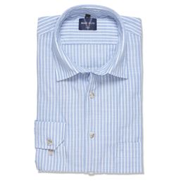MARVELIS Herren Langarmhemdbleu, Gr. M, gestreift, Web, Obermaterial: 52% Lyocell, 48% Baumwolle, Hemden, im Streifen-Look, Businesshemd, Kentkragen