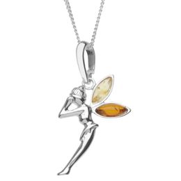 OSTSEE-SCHMUCK Damen Kette mit Anh&auml;nger "- Elfe - Silber 925/000 - Bernstein", 50, Silber 925 (Sterlingsilber), silber, Silber 925 (Sterlingsilber),