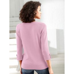 Casual Looks Damen 3/4 Arm-Pullover "Pullover", rosa, Gr. 40, meliert, unifarben, 50% Baumwolle, 50% Polyacryl, Pullover