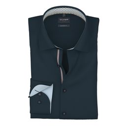 OLYMP Herren Businesshemd "Luxor"marine, Gr. 42, unifarben, Web, Obermaterial: 100% Baumwolle, Hemden, New Kentkragen, modern fit