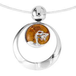 OSTSEE-SCHMUCK Damen Kette mit Anh&auml;nger "- Windfl&uuml;chter 30 mm - Silber 925/000 - Bernstein", 42, Silber 925 (Sterlingsilber), silber, Silber 925