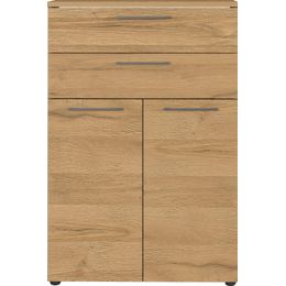 Aktenschrank Germania "GW-Agenda", grau (graphit, grandson, eiche, nachbildung), B:80cm H:120cm T:40cm, Schr&auml;nke, opt. mit Schublade, Ma&szlig;e 80x120 cm, Made in Germany