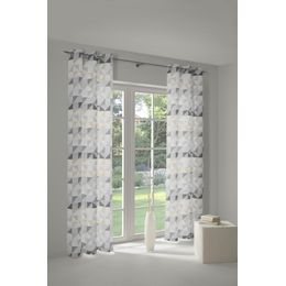 Vorhang WIRTH "Berlare", grau (hellgrau2), B:132cm H:145cm, Jacquard, Baumwolle, Polyester, Gardinen