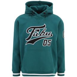 Kapuzenpullover Fubu "Fubu Herren FM223-004-1 Varsity Heavy Hoodie", Herren, Gr. M, gr&uuml;n, schwarz, 80% Polyester, 20% Baumwolle, mehrfarbig, normal, ohne Ausschnitt, Pullover Kapuzenpullover
