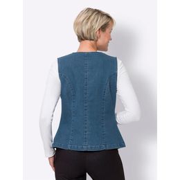 Classic Basics Damen Jeansweste, blau, Gr. 38, unifarben, 81% Baumwolle, 17% Polyester, 2% Elasthan, Westen