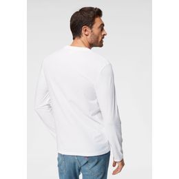 Levi's LEVI'S Herren Langarmshirt, wei&szlig;, Gr. M, bestickt, unifarben, Jersey, Obermaterial: 100% Baumwolle, Shirts, mit Logo-Applikation
