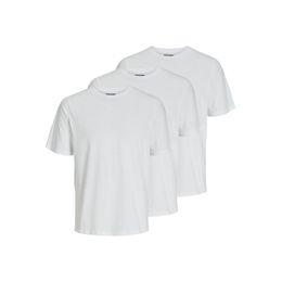 Jack & Jones Rundhalsshirt JACK & JONES "JACUNDER TEE CREW NECK 3 PACK NOOS", Herren, Gr. S, wei&szlig;, Jersey, Obermaterial: 60% Baumwolle, 40% Polyester, unifarben, regular fit normal, Rundhals, Shirts Rundhalsshirt