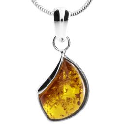 OSTSEE-SCHMUCK Damen Kette mit Anh&auml;nger "- Jula 23 mm - Silber 925/000 - Bernstein", 45, Silber 925 (Sterlingsilber), silber, Silber 925