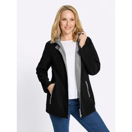 Classic Basics Damen Funktionsjackeschwarz, hellgrau, Gr. 44, gemustert, mehrfarbig, 100% Polyester, Jacken