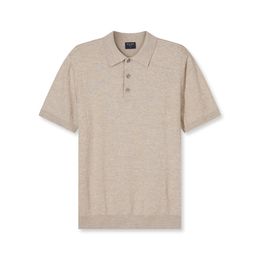 OLYMP Herren Poloshirt "Strick Casual", beige, Gr. XL, meliert, Feinstrick, Obermaterial: 84% Baumwolle, 16% Polyamid, Shirts, mit Knopfleiste,