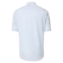 Casamoda Herren Kurzarmhemd "Casamoda Leinenhemd Kurzarm gestreift", blau, Gr. M, gestreift, 55% Leinen, 45% Baumwolle, Hemden