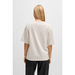 BOSS Orange Damen T-Shirt "Enis Premium Damenmode", wei&szlig;, Gr. M, unifarben, Single Jersey, Obermaterial: 100% Baumwolle, Shirts, mit weiten &Auml;rmeln