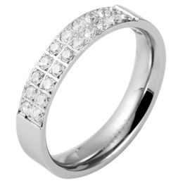 Adelia&acute;s ADELIA ́S Damen Fingerring "Damen Ring aus Edelstahl mit Strass Steinchen", 58, Edelstahl, silber, Edelstahl, Fingerringe