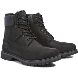 Timberland Damen Schn&uuml;rboots "6in Premium Shearling", Gr. 37,5, schwarz, Leder, Schuhe, Winterstiefel, Schn&uuml;rstiefel, Winterschuhe, wasserdicht,