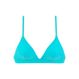 active by Lascana LASCANA ACTIVE Damen Triangel-Bikini-Top "Janni", blau, Gr. 38, kontrastfarbene Details, unifarben, Polyamid, Bikini-Oberteile, mit 3 Tragevarianten