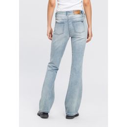 Arizona Damen Bootcut-Jeans "Shaping", blau, Basic, Gr. 38, Abriebeffekte, Jeans, Obermaterial: 79% Baumwolle, 19% Polyester, 2% Elasthan, Jeans,