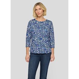 Rabe Damen Print-Shirt "T-Shirt", blau, Gr. 36, gemustert, 100%Baumwolle, Shirts