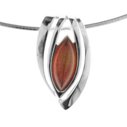OSTSEE-SCHMUCK Damen Kette mit Anh&auml;nger "- Gleiter-Rana - Silber 925/000 - Bernstein", 42, Silber 925 (Sterlingsilber), silber, Silber 925
