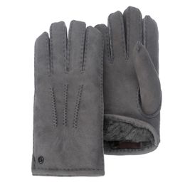 Pearlwood Herren Lederhandschuhe "NORTH", grau, Gr. 9,5, unifarben, Schafsleder, Handschuhe, warm gef&uuml;ttert, Ziern&auml;hte, Temperaturregulierend