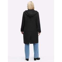 sheego Damen Dufflecoat, schwarz, Gr. 50, 70% Polyester, 30% Wolle, M&auml;ntel