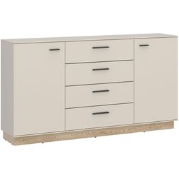 Sideboard Home Affaire, natur, B:1.550cm H:87,6cm T:40cm, Spanplatte, Sideboards, Sideboard, modernses Sideboard, Breite ca.155 cm, 2 T&uuml;ren und 4 Schubkasten