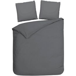 Bettw&auml;sche HECKETT & LANE "Punto", grau (classic anthrazit), B/L: 200cm x 200cm, 1 Stk., 2 Stk., Mako-Satin, B/L: 80cm x 80cm, 3 Stk., Mako-Satin, Obermaterial: 100% Baumwolle, Bettw&auml;sche, Bettw&auml;sche, gepunktet, 100% Baumwolle ab 135x200 cm.