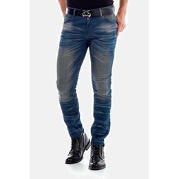 Cipo & Baxx CIPO & BAXX Herren 5-Pocket-Jeans "Jeans", blau, Basic, Gr. 34, unifarben, 98% Baumwolle, 2% Elasthan, Jeans, mit sch&ouml;ner Waschung, CD492