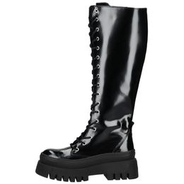Steve Madden Damen Schn&uuml;rstiefel "Steve Madden Stiefel Lederimitat", Gr. 39, schwarz, Lederimitat, Schuhe