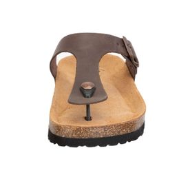 Lico Damen Zehentrenner "Pantolette Sofia", Gr. 42, braun, Leder, Schuhe