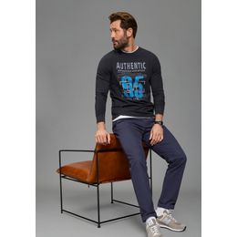 MAN'S WORLD MAN'S WORLD Herren Langarmshirt "neue Farbe", schwarz, Gr. XXXL, bedruckt, Jersey, Obermaterial: 100% Baumwolle, Shirts, Langarm, bedruckt, aus