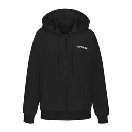 Damen Sweatjacke, schwarz, Gr. XS, Copenhagen Studios, bedruckt, unifarben, Obermaterial: 65% Polyester, 30% Viskose, 5% Elasthan, Sweatjacken, in