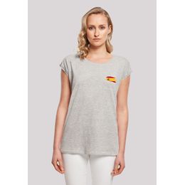 F4NT4STIC Damen T-Shirt "Spain Spanien Flagge", grau, Gr. XS, Obermaterial: 100% Baumwolle, Shirts, Print