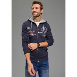 Kangaroos Herren Kapuzensweatjackemarine, Gr. S, angeraute Sweatware, Obermaterial: 60% Baumwolle, 40% Polyester. Kapuzenfutter: 90% Baumwolle, 10%