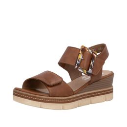 Remonte Damen Keilsandalette "Elisabeth Hurley-Collection", Gr. 40, braun, Leder, unifarben, Schuhe, Keilabsatz, Riemensandale, Sommerschuh,