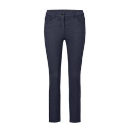 GOLDNER Damen 7/8-Hose "Schmale Stretchhose BELLA", blau, Gr. 44, Obermaterial: 65% Baumwolle CO. 31% Polyester PES. 4% Elasthan EL., Hosen, Ohne