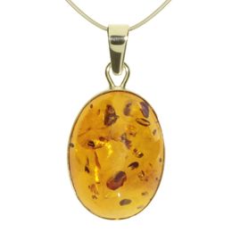 OSTSEE-SCHMUCK Damen Kette und Anh&auml;nger Set "- Classic 18x13 - Gold 333/000 - Bernstein", 45, gold, Gelbgold 333, Schmuck_Sets