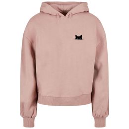 Merchcode Damen Kapuzensweatshirt "Merchcode Ladies Halloween - Cat Hoody"duskrose, Gr. XL, bedruckt, 100% Baumwolle, Sweatshirts