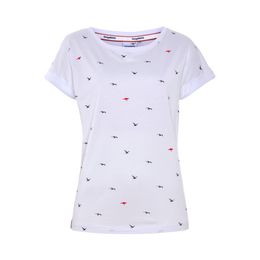Kangaroos Damen Print-Shirt, wei&szlig;, Gr. 48, bedruckt, kontrastfarbene Details, Single Jersey, Obermaterial: 50% Baumwolle, 50% Modal, Shirts,